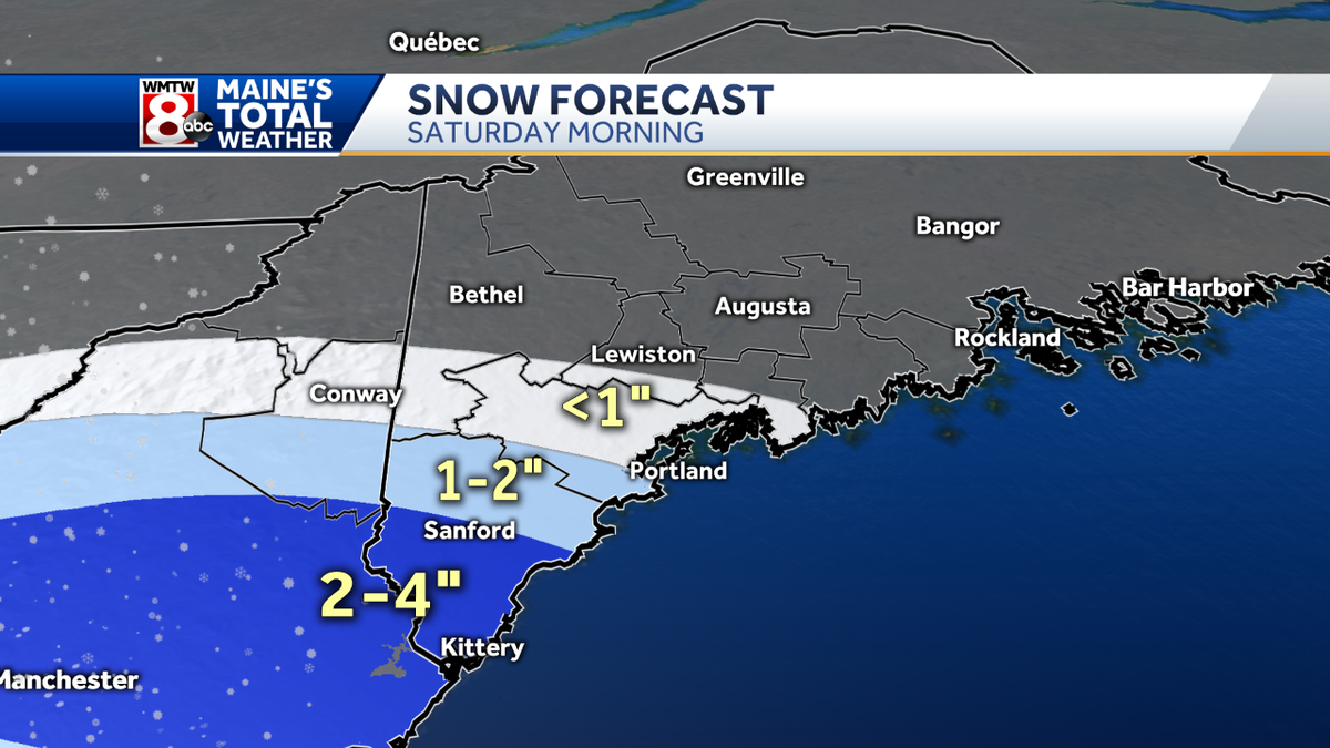 Parts of Maine to see a couple inches of snow Saturday morning