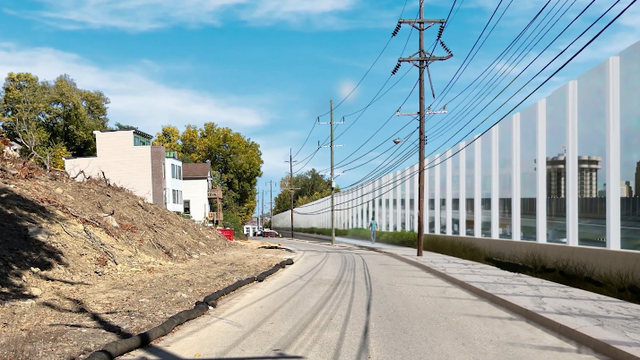 Kentucky's first transparent interstate noise barrier installed