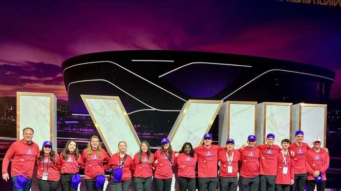 Slippery Rock students working at Super Bowl 58