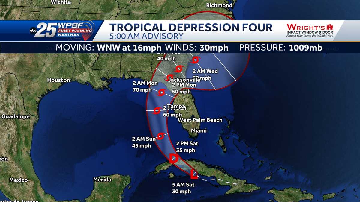 Tracking Tropical Depression Four latest update