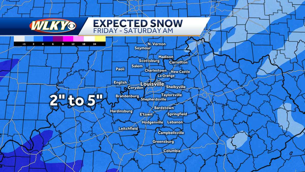 Snow storm Friday; several inches expected for Kentucky, Indiana
