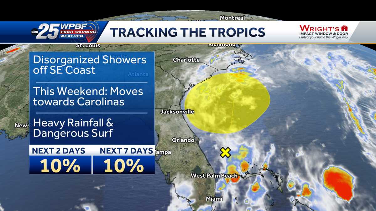 Tropical disturbance off the coast of Florida