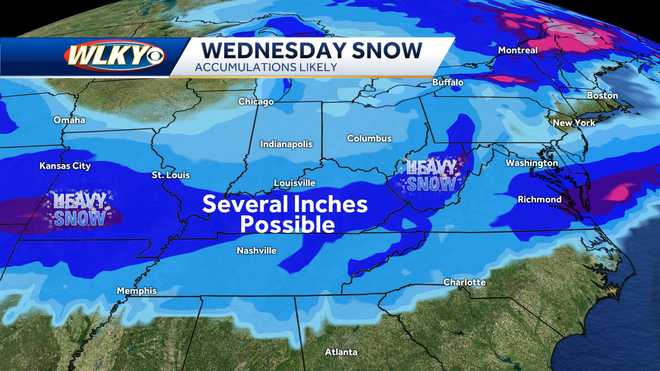 Louisville area in for another round of snow early this week