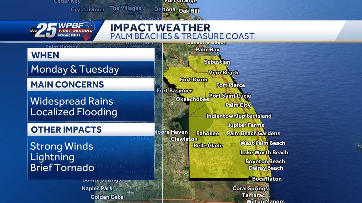 Widespread rains and strong storms on Monday