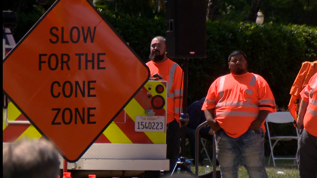 Hundreds attend annual memorial for Caltrans workers killed on the job