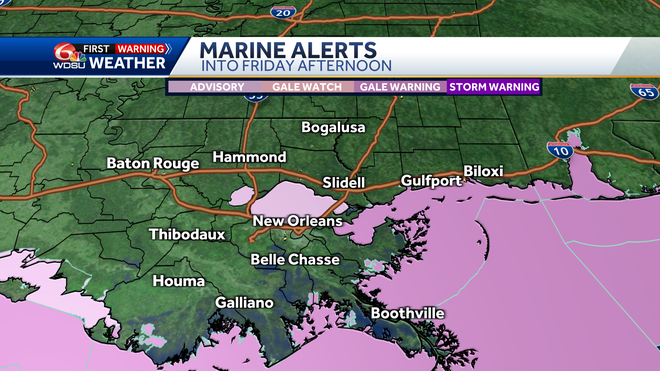 New Orleans weather forecast when does heavy rain begin how much