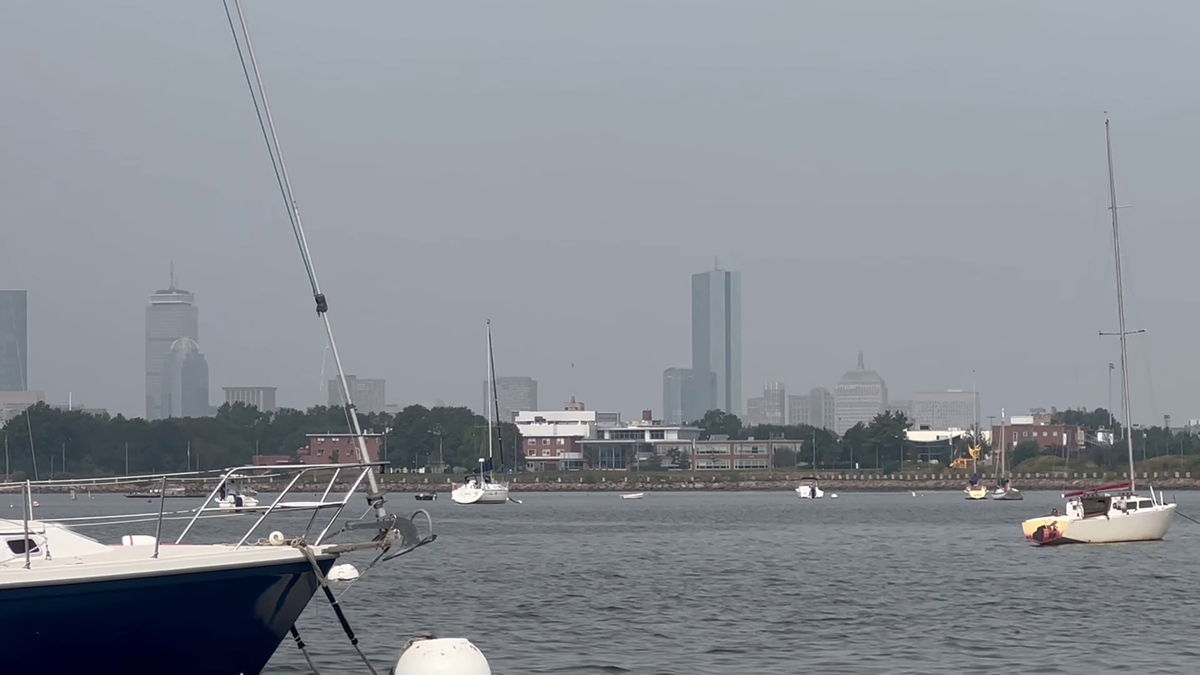 Wildfire smoke again shrouds Massachusetts under hazy skies