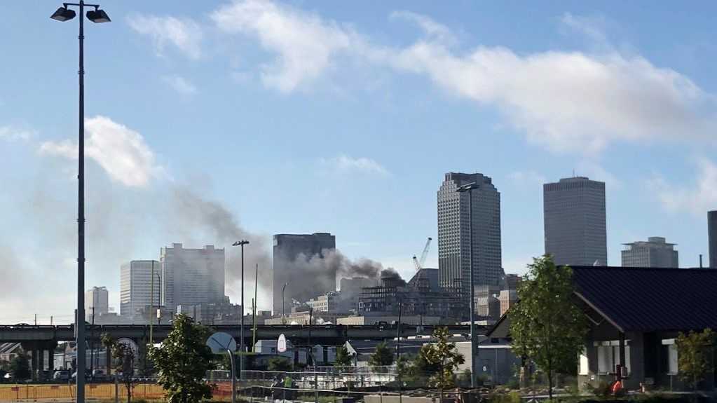 PHOTOS: Fire at collapsed Hard Rock site