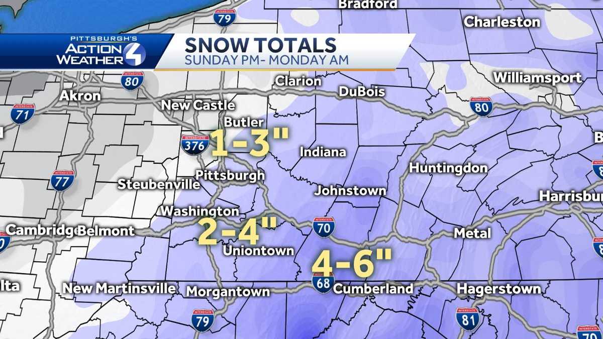 Pittsburgh Weather: Snow moving in Sunday