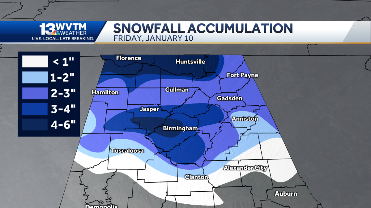 Alabama snowfall totals: How much snow fell across the state?