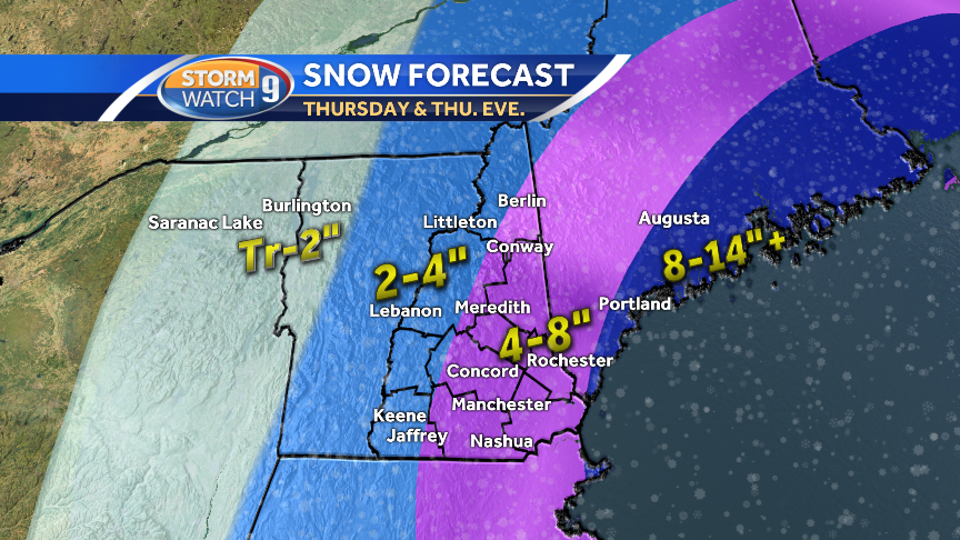Nor'easter to bring snow to NH on Thursday
