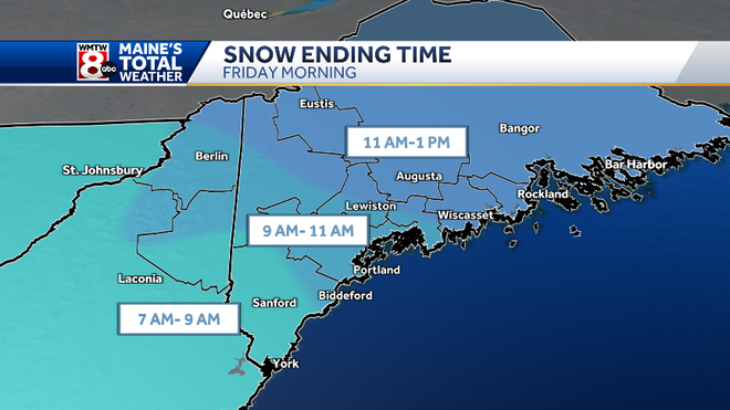 Gusty winds and brighter skies as the snow ends today