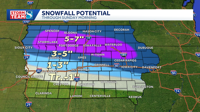 Iowa weather: Tracking latest round of snow on Saturday