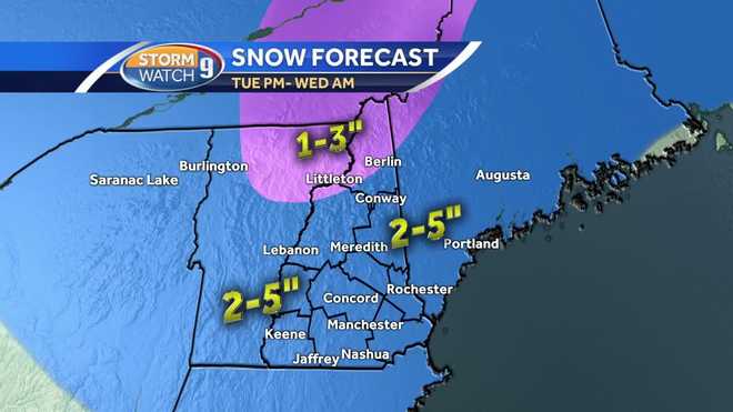 Plowable snow expected late Tuesday into Wednesday