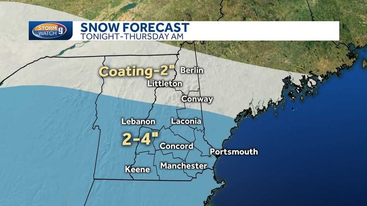 Snow moves in Wednesday evening; a few inches likely in southern NH