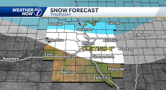 Omaha forecast: Light snow, wind advisory Thursday