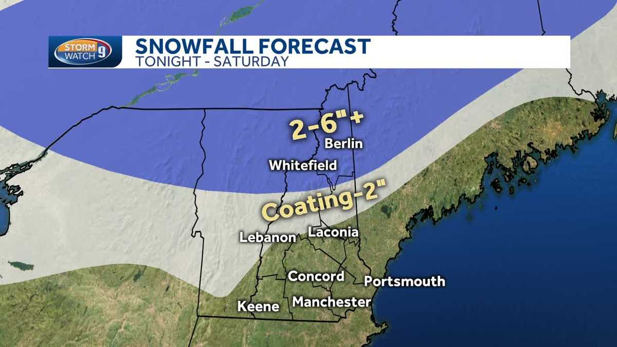 Rain may cause minor flooding in southern NH; snow likely up north