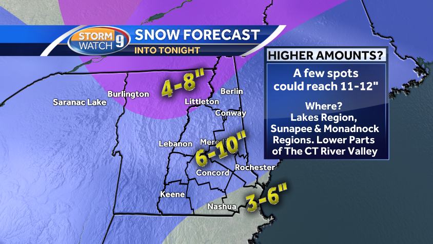 Snow falls across NH; icy mix lasts into evening