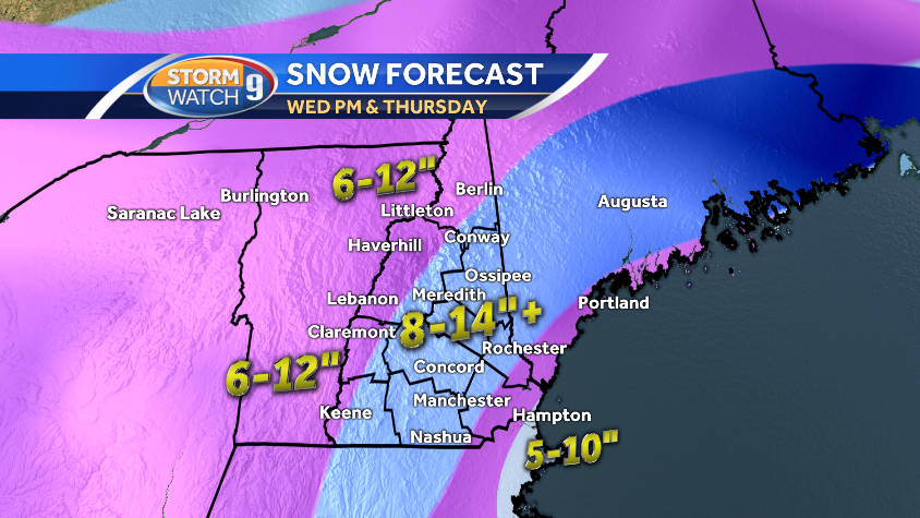 More than a foot of snow possible for much of NH
