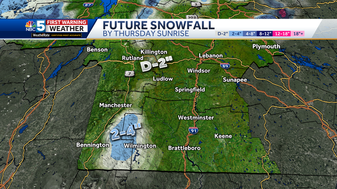 Mountain snow Wednesday in Vermont, New York as 'taste of winter' returns