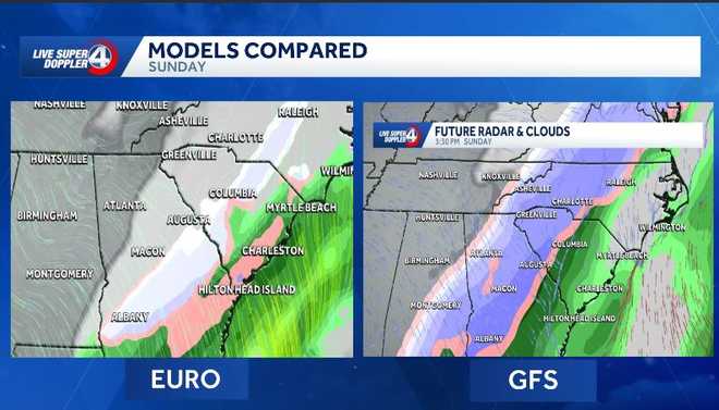 Snow chances for South Carolina, North Carolina this weekend