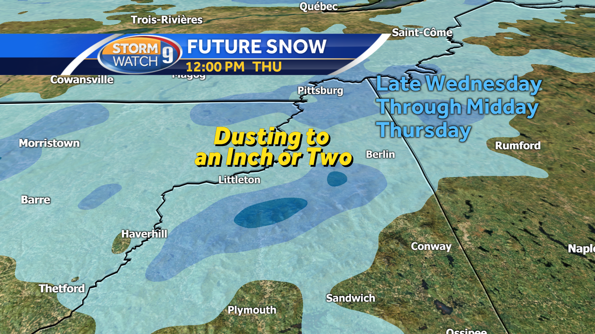 Light snow accumulation possible in northern NH for Wednesday night ...