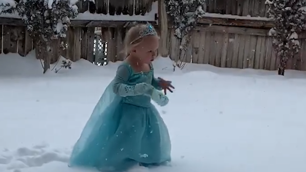 Little girl goes viral singing ‘Let It Go’ while dressed as Elsa during ...