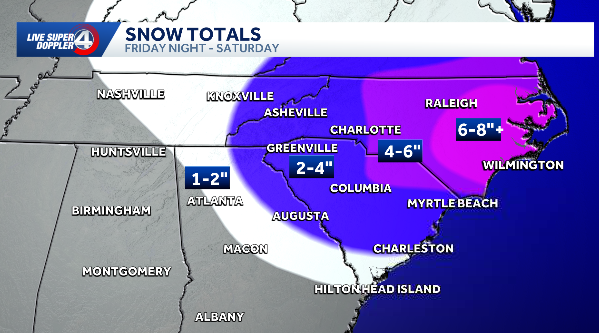South Carolina: Snow on the way