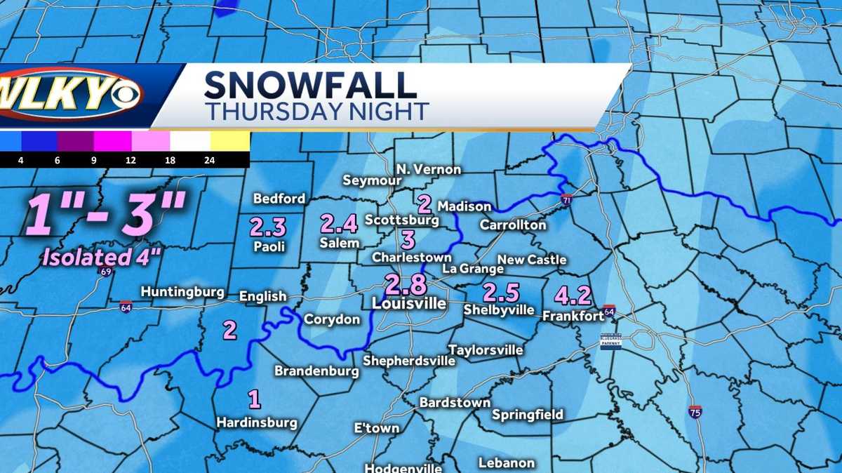 How much snow fell? Check the totals across the Louisville area