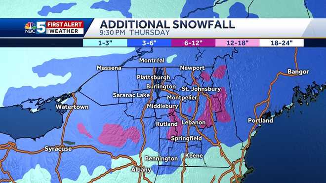 Snow in Vermont, North Country creates hazardous road conditions