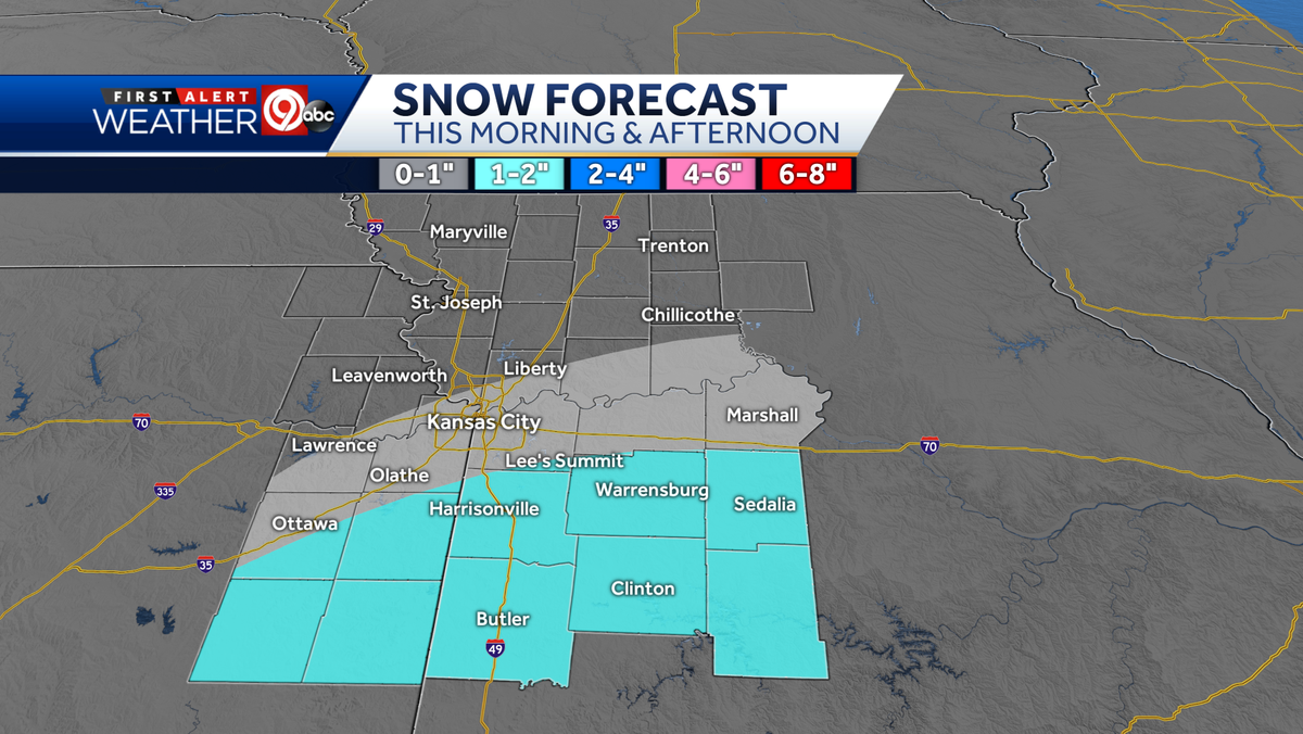 Southern parts of metro could get 2 inches of snow