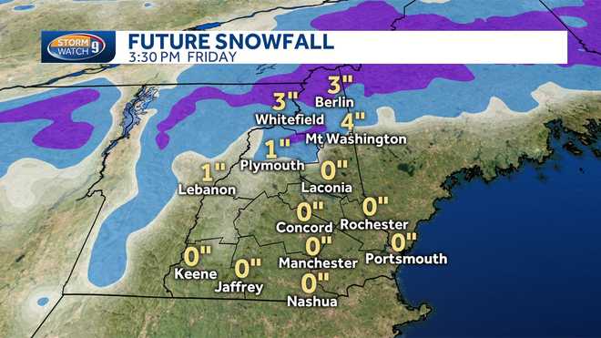 Snow likely to accumulate Thursday, Friday in northern NH; rain, mix ...