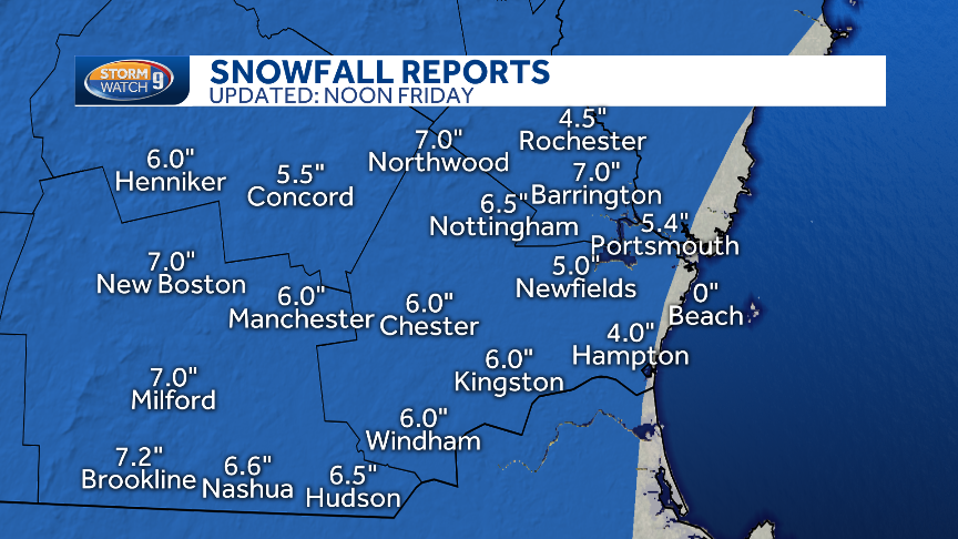 New Hampshire town-by-town snow totals: Nov. 15-16, 2018
