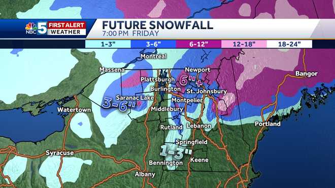 Winter storm watch issued in Vermont ahead of spring snowfall