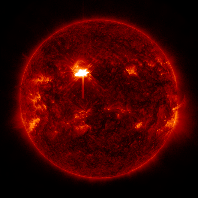 What are solar flares and can they be seen from Earth?