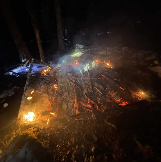 South Berwick fire in makeshift shelter seriously injures man