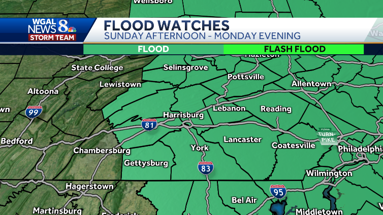 South-central PA: Storm system expected to bring heavy rain