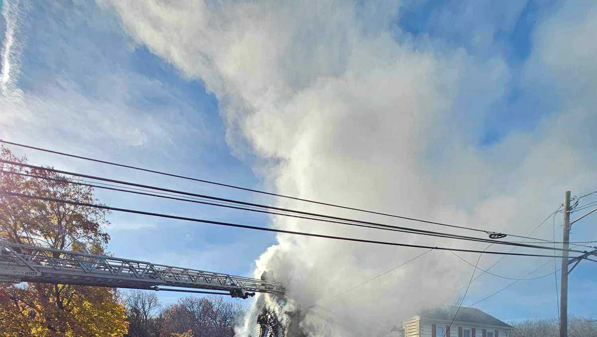 Photos: Heavy flames, thick smoke engulf Cumberland County, Pa. house