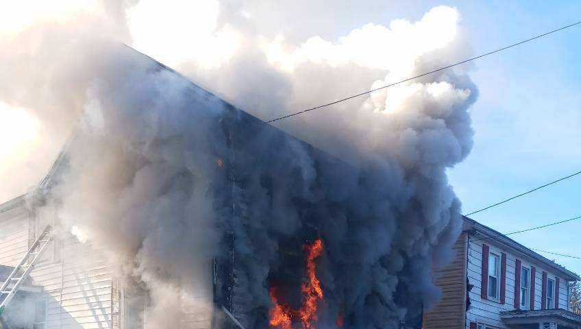 Photos: Heavy flames, thick smoke engulf Cumberland County, Pa. house