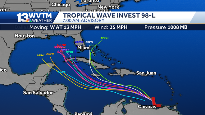 Tracking the Tropics: Invest 98-L forecast to strengthen, enter Gulf of ...