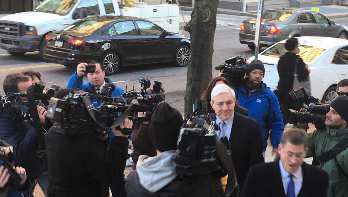 Jury selection underway in trial of Penn State ex-president