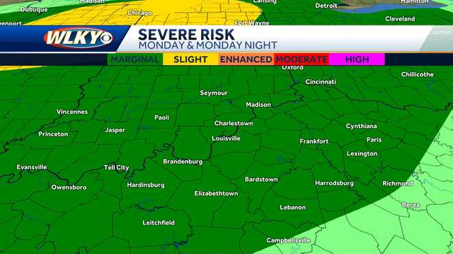 Weekly weather planner: Thunderstorms start week off in Louisville ...