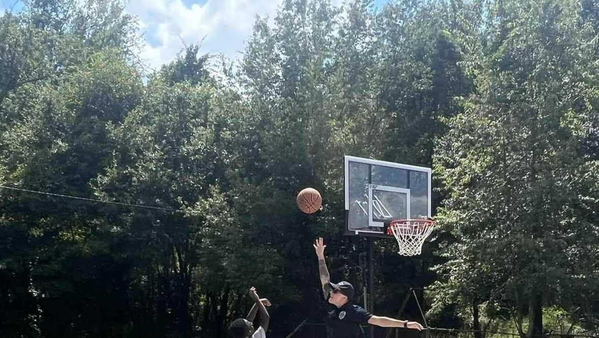 PHOTOS: Savannah police officer, boy have basketball showdown