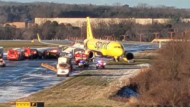 Spirit Airlines flight from Las Vegas slides off BWI-Marshall taxiway