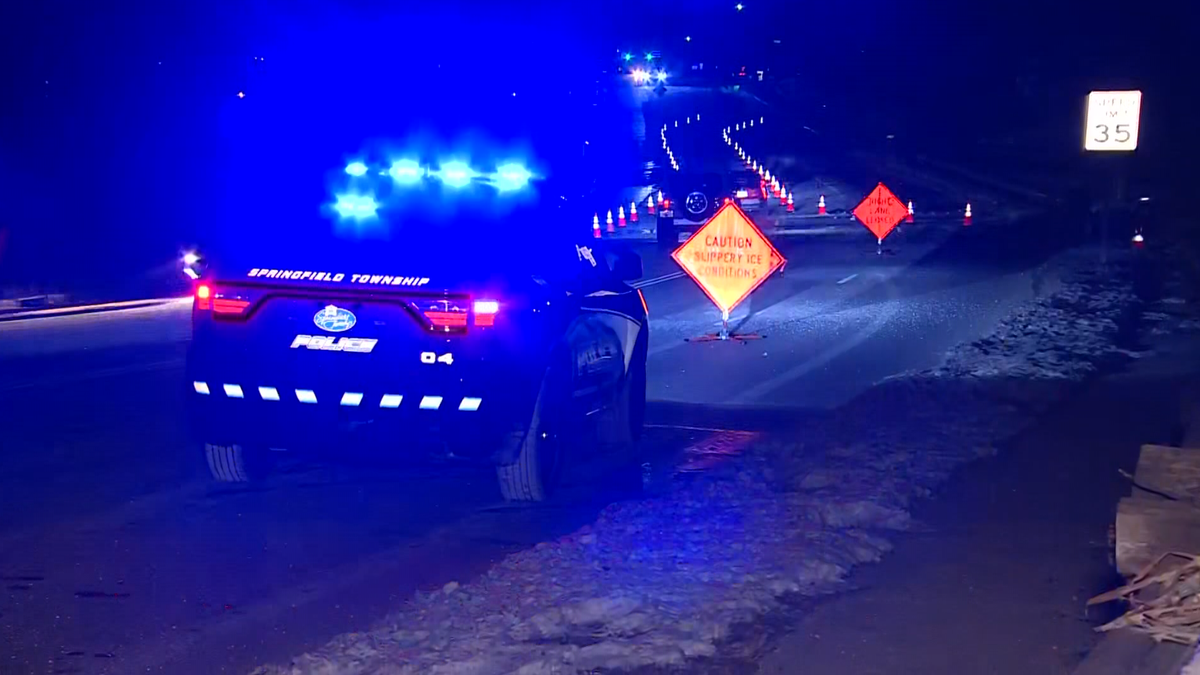 Water main break forces lane closures in Springfield Township