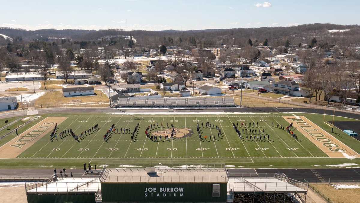 Students show their Bengals support at Joe Burrow Stadium in Athens