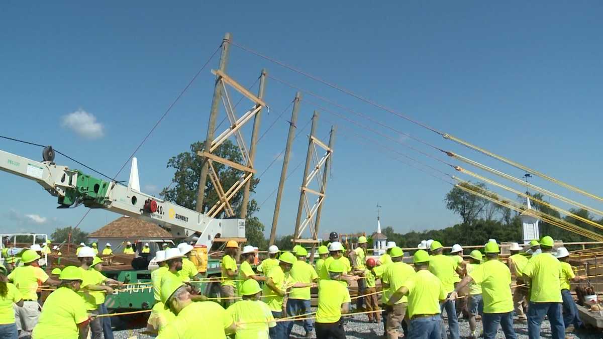 Historic Star Barn raised at new home