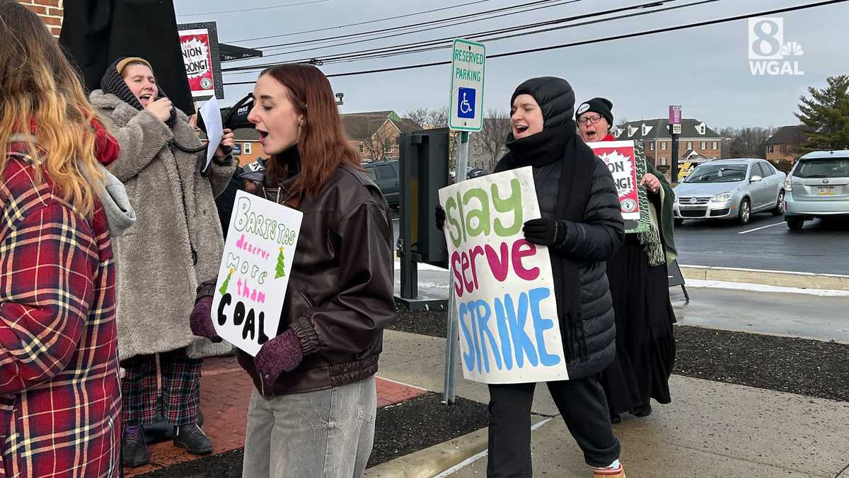 Photos: Baristas protest outside Lancaster County, PA, Starbucks