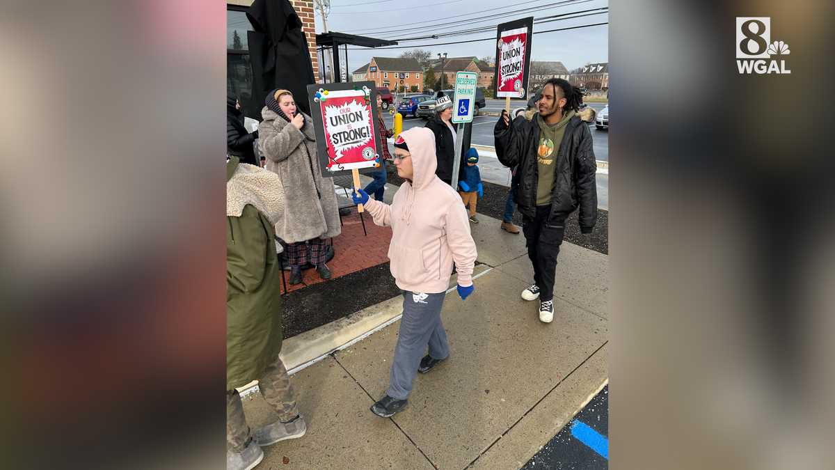 Photos: Baristas protest outside Lancaster County, PA, Starbucks