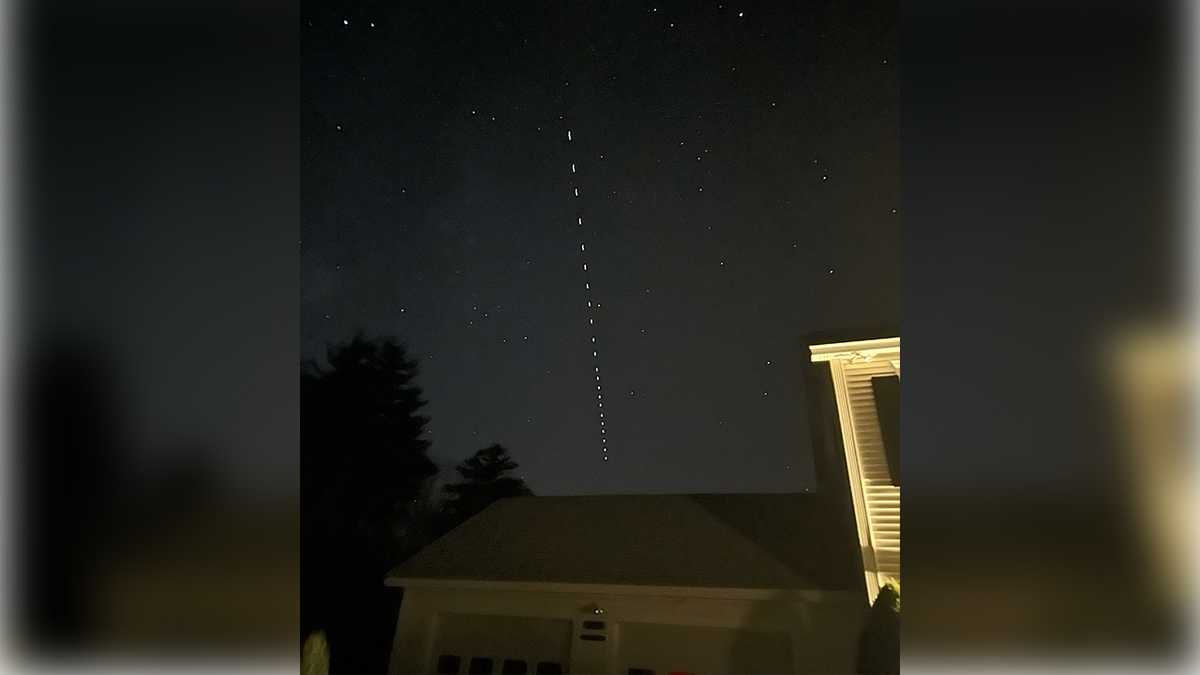 Starlink satellites seen over New Hampshire Friday night